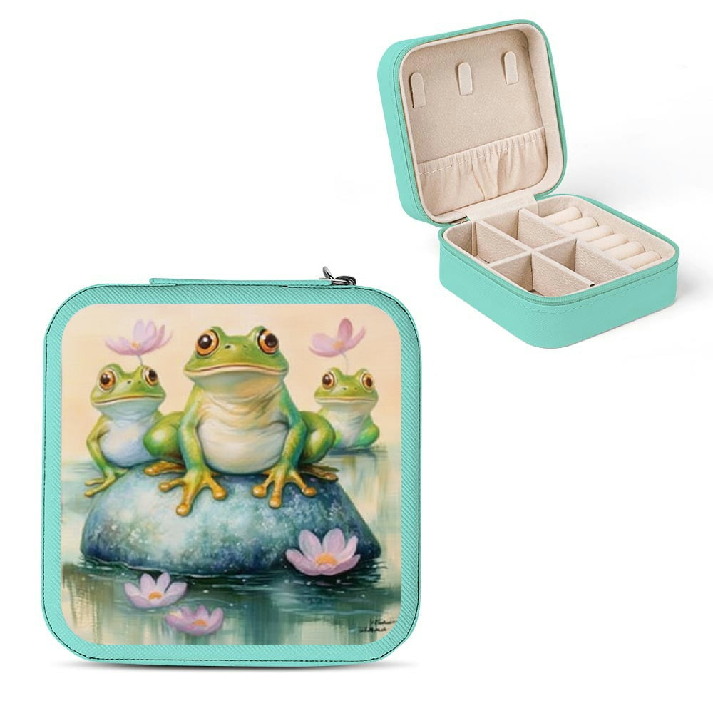 SHERONV Frog Rock Pond Flexible Storage Jewelry Box for Necklaces Green ...