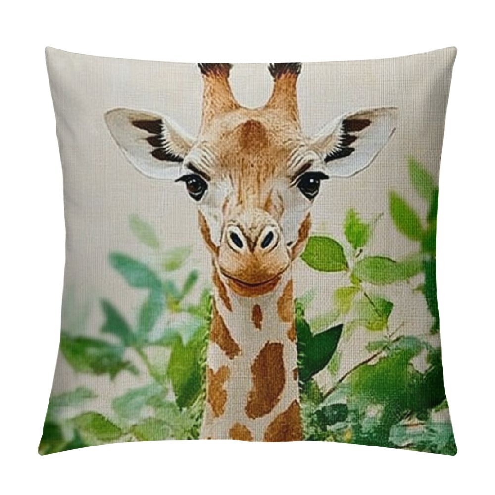 SHERONV Giraffe Pillow Cover,Decorative Throw Pillow Watercolor Giraffe ...