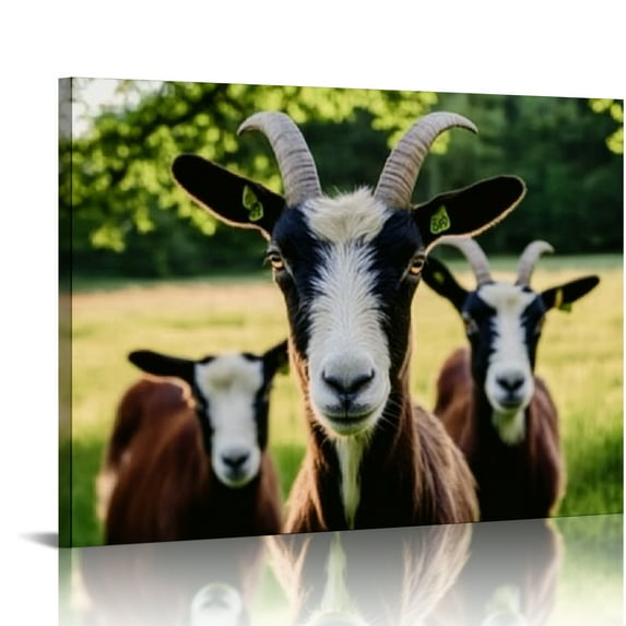 SHERONV Goats Trees Field Canvas Wall Art for Living Room Bedroom ...