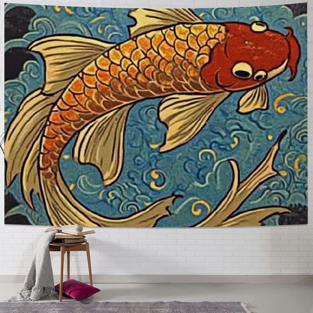 SHERONV Goldfish Theme Tapestry Wall Hanging Unique Style for Home ...