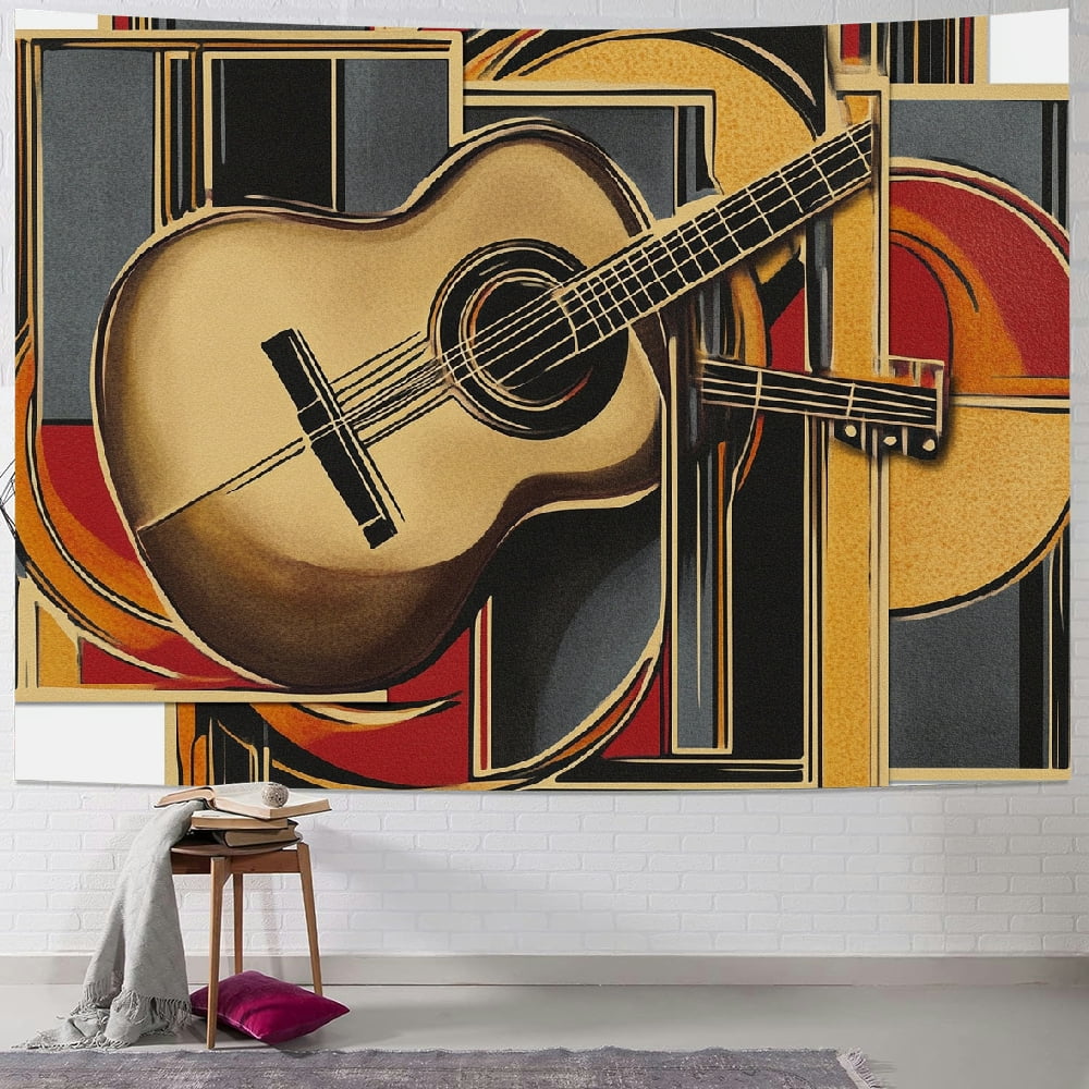 SHERONV Guitar Music Art Deco Tapestry Wall Hanging Unique Style ...