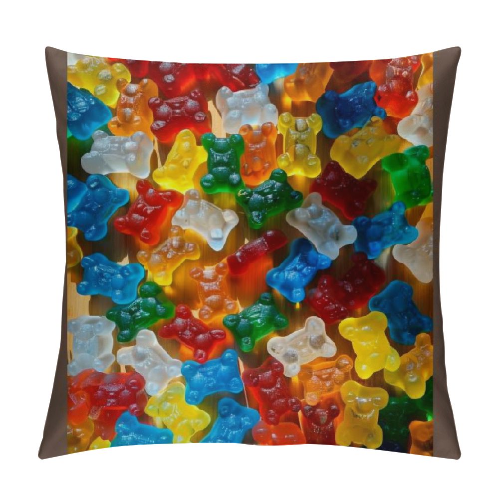 SHERONV Gummy Bears Graphic Decorative Throw Pillow Cover for Home ...