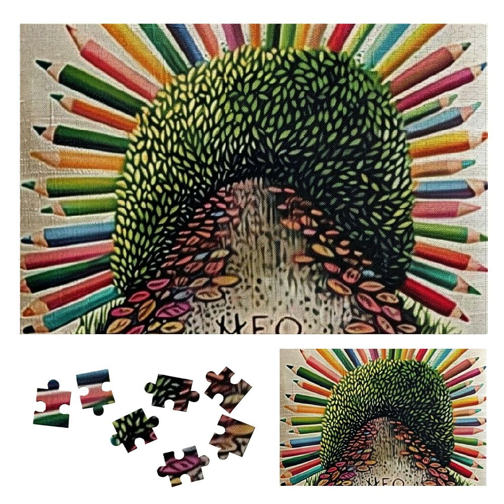 SHERONV Hedge Crayons Wooden Jigsaw Puzzle Horizontal Impossible Wood ...