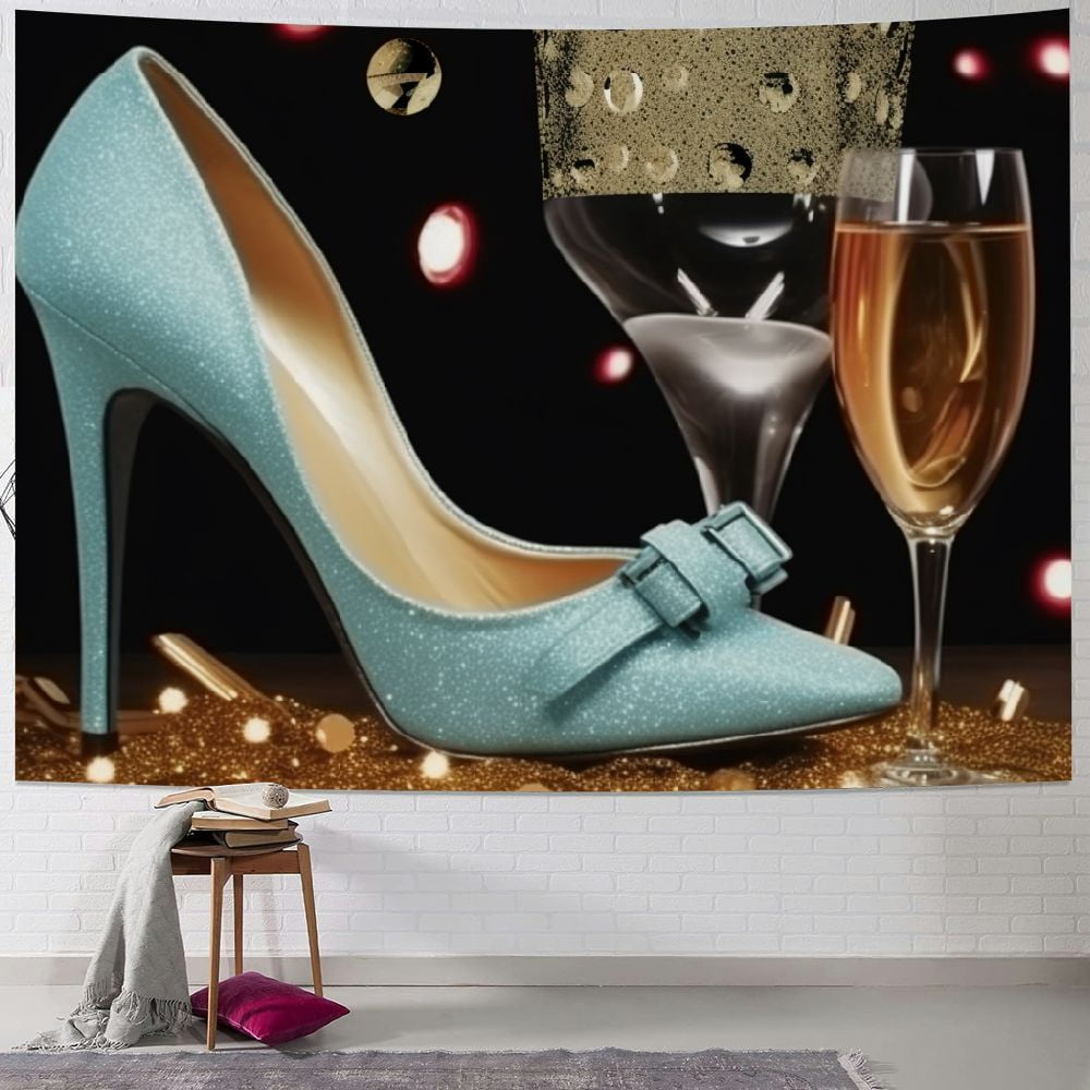 SHERONV High Heels Crown Champagne Tapestry Wall Hanging Unique Style ...