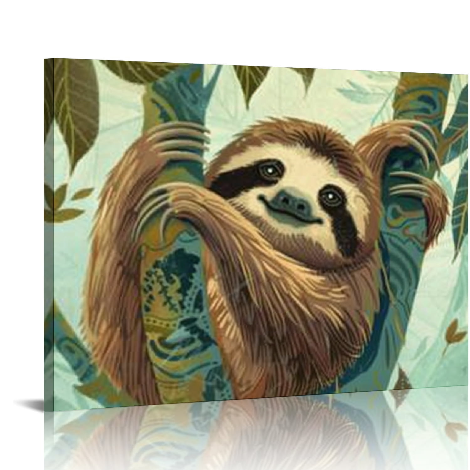 SHERONV Hug sloth wall art canvas print wall art modern art ready to ...