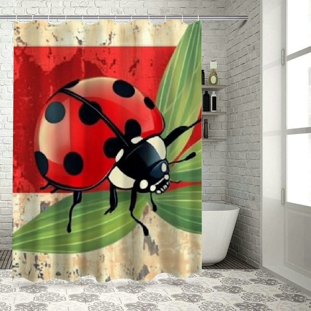 SHERONV Ladybug Leaf Chic Modern Bathroom Decor Shower Curtain 60"x72 ...