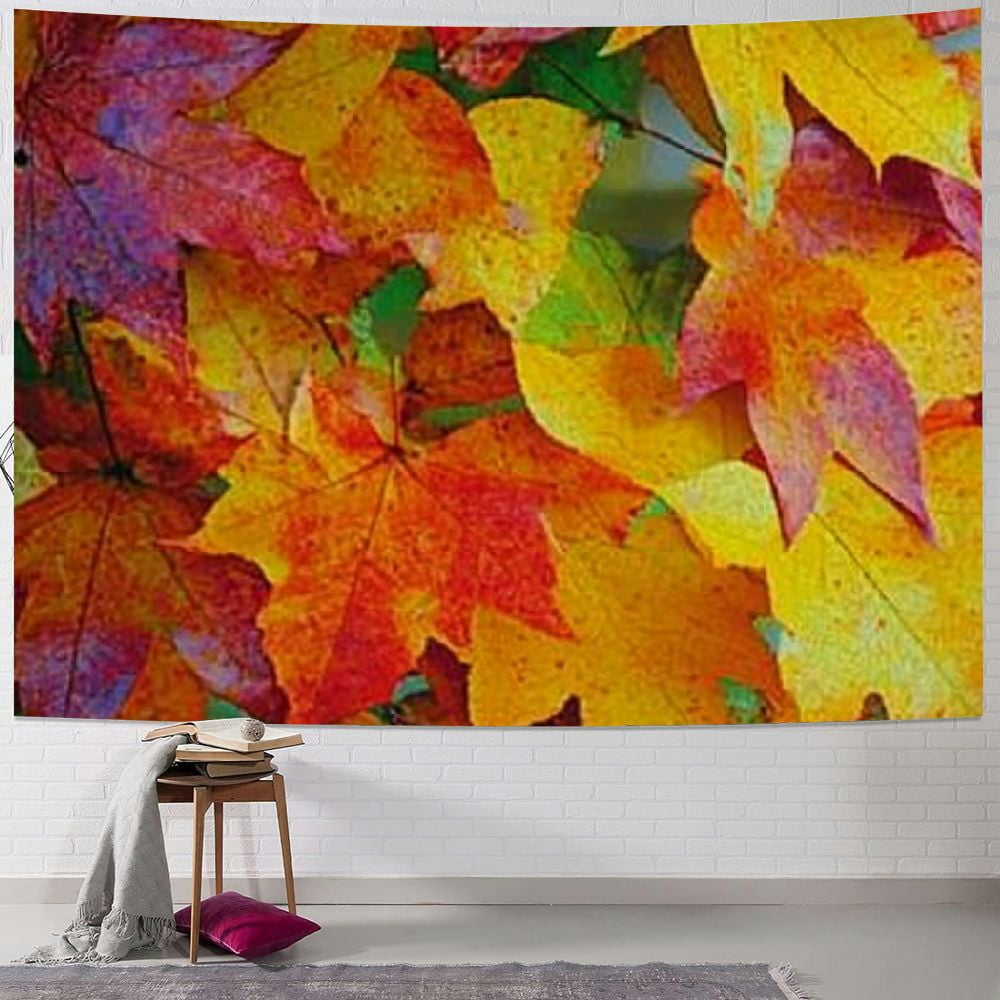 SHERONV Leaves Autumn Colors Tapestry Wall Hanging Unique Style Home ...