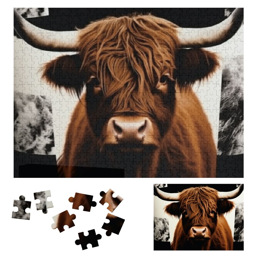 SHERONV Long Horns Cow Wooden Jigsaw Puzzle Impossible Wooden Puzzles ...