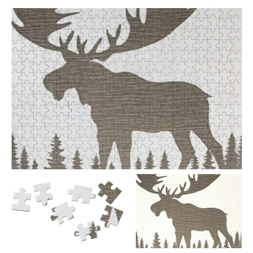 SHERONV Moose Silhouette Wooden Jigsaw Puzzle for Adults and Kids ...