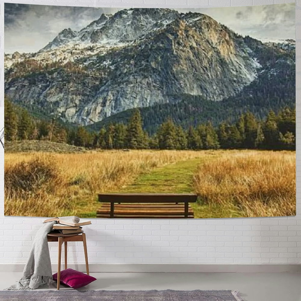 SHERONV Mountain Grass Tapestry Unique Style Graphic Tapestry Home Wall ...