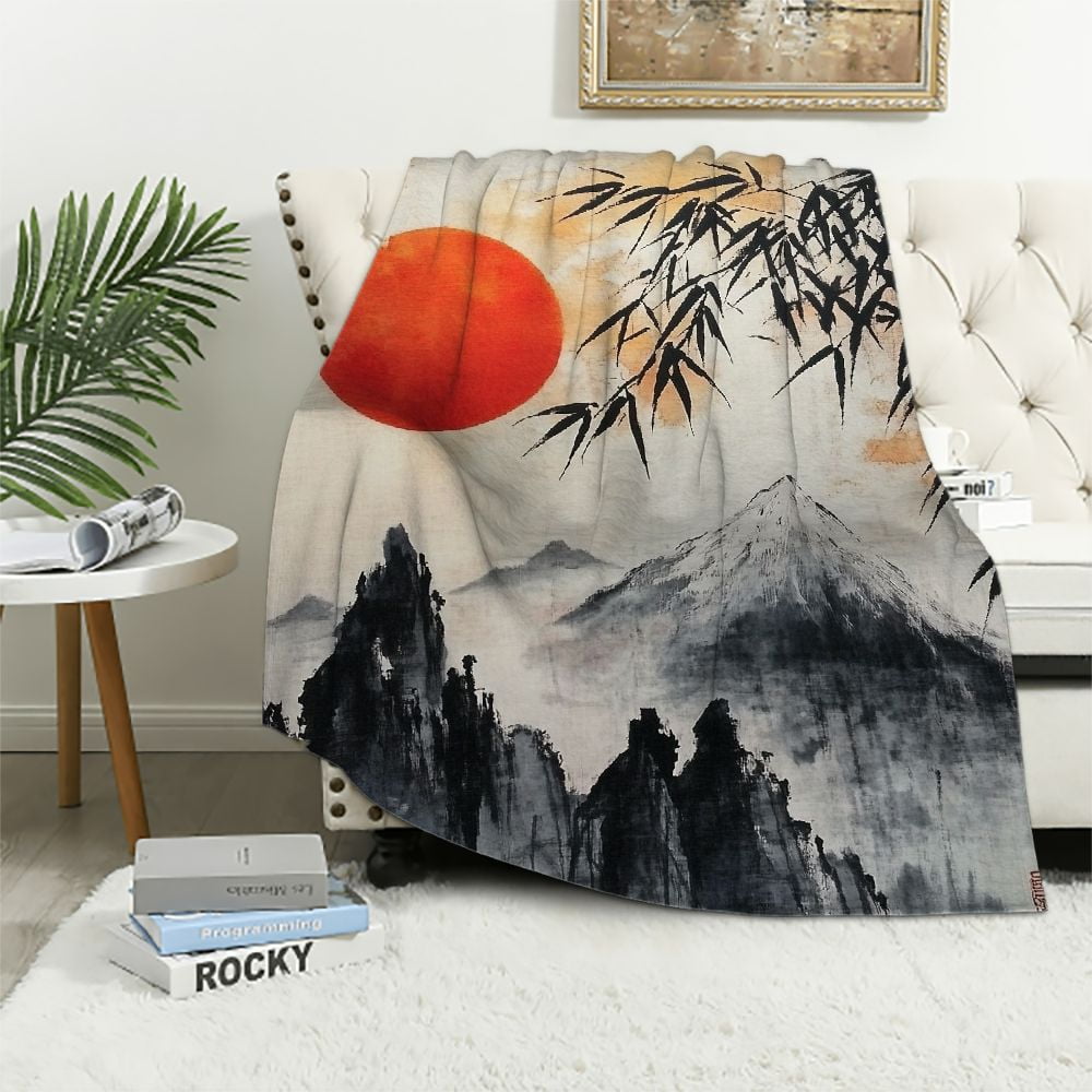 SHERONV Mountain Redsun Bamboo Warm Lightweight Blanket Soft Fleece ...