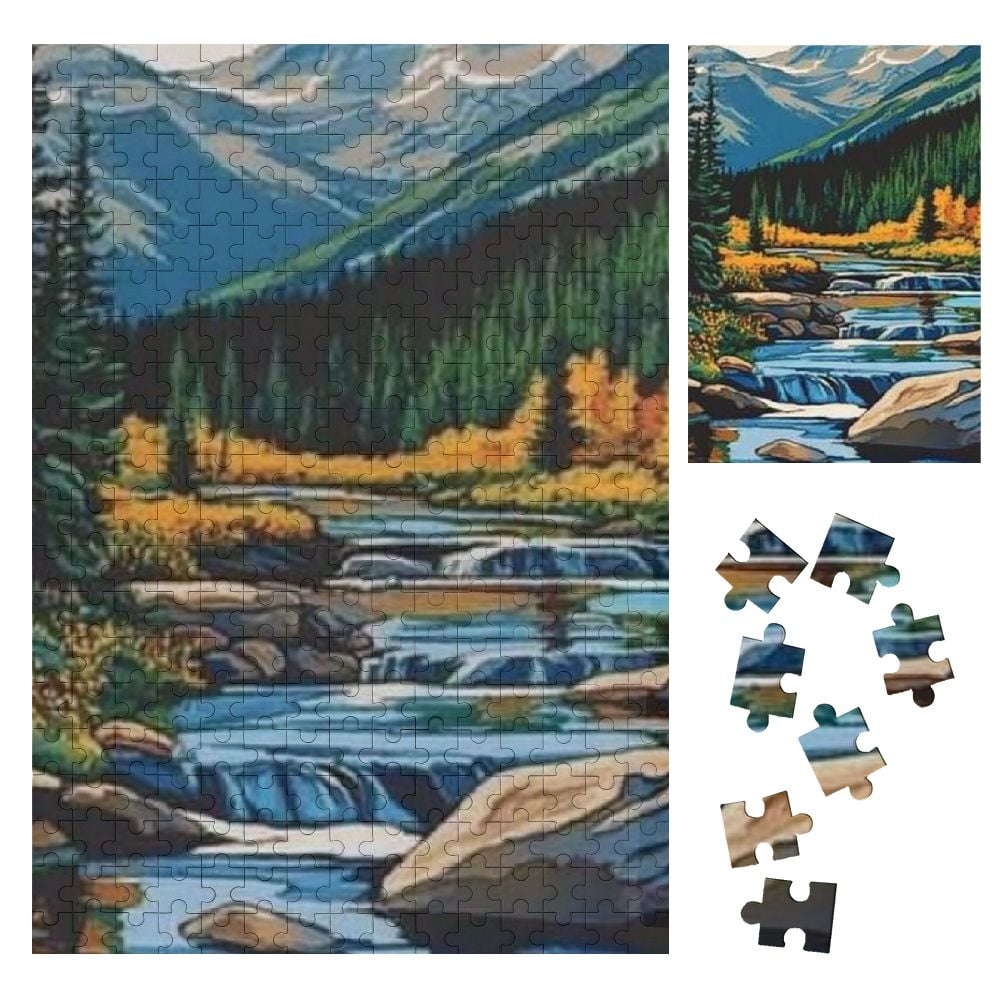 SHERONV Mountain Stream Trees Rocks Wooden Jigsaw Puzzle - Vertical ...