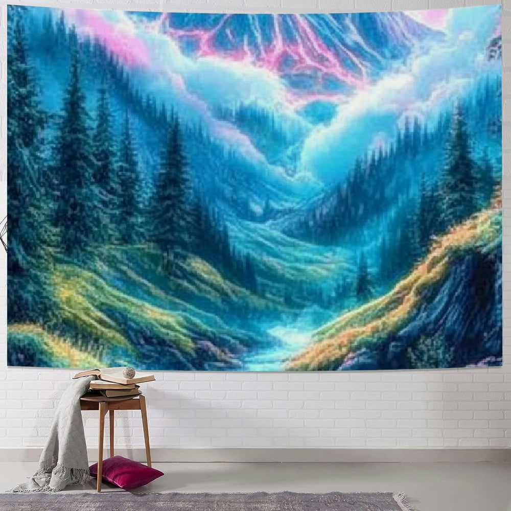 SHERONV Mushroom Tapestry Forest Mountain Tapestries Misty Jungle Plant ...