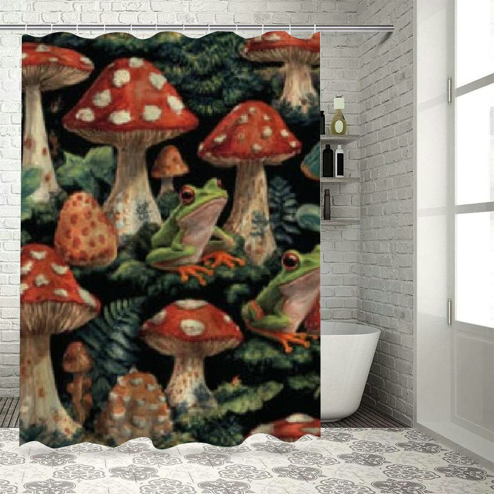 SHERONV Mushrooms Toads Frog Bathroom Decor Set Polyester Fabric ...