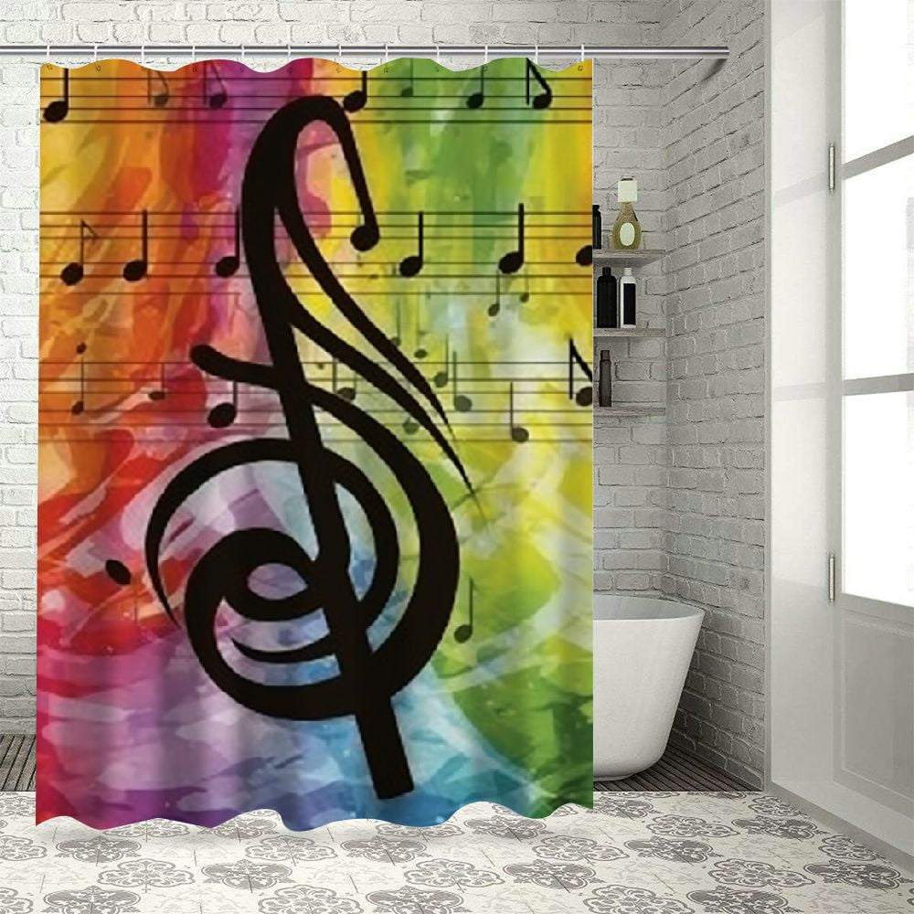 SHERONV Music Notes Rainbow Bathroom Decor Set with Hooks - Colorful ...