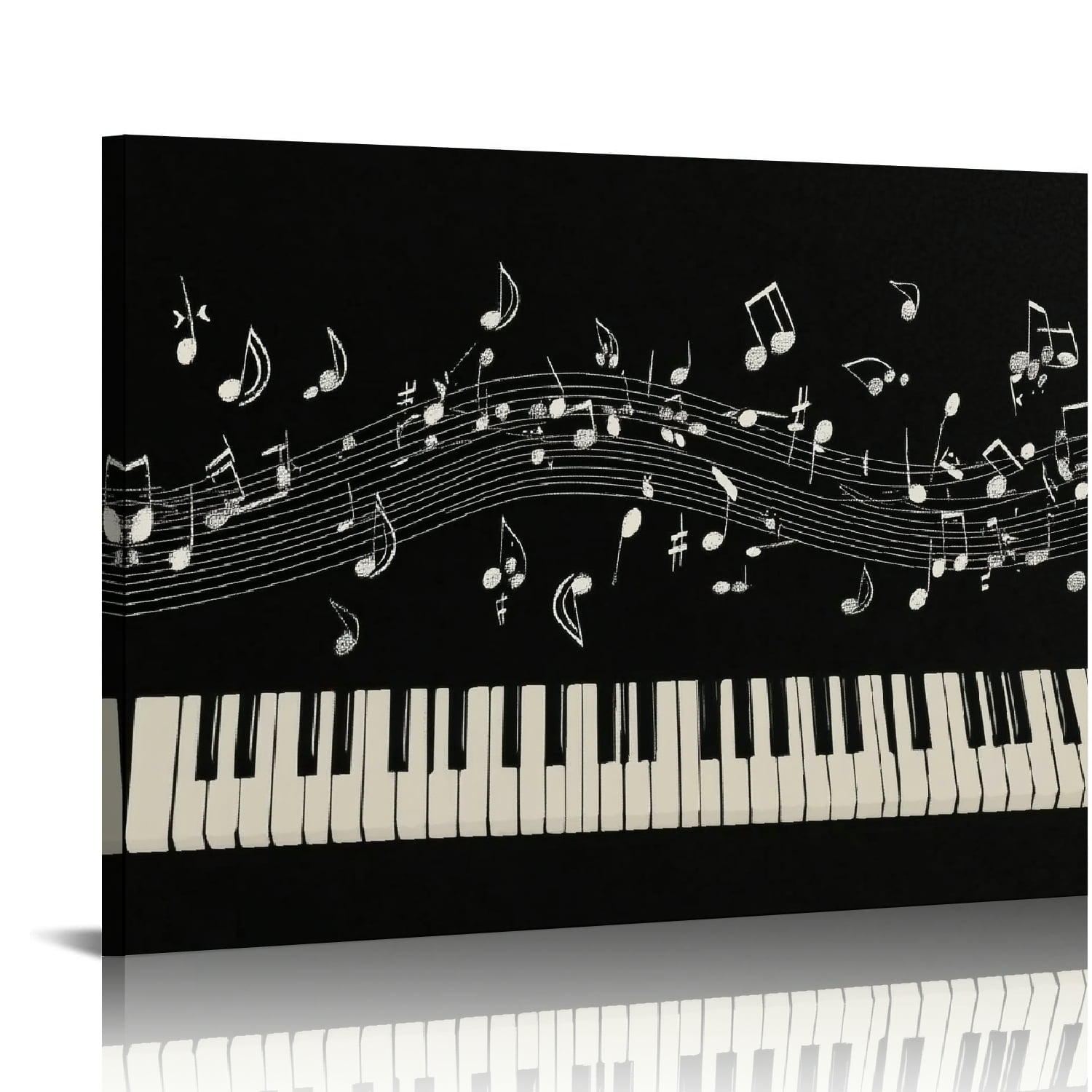 SHERONV Musical Notes Canvas Wall Art for Living Room Bedroom Office ...