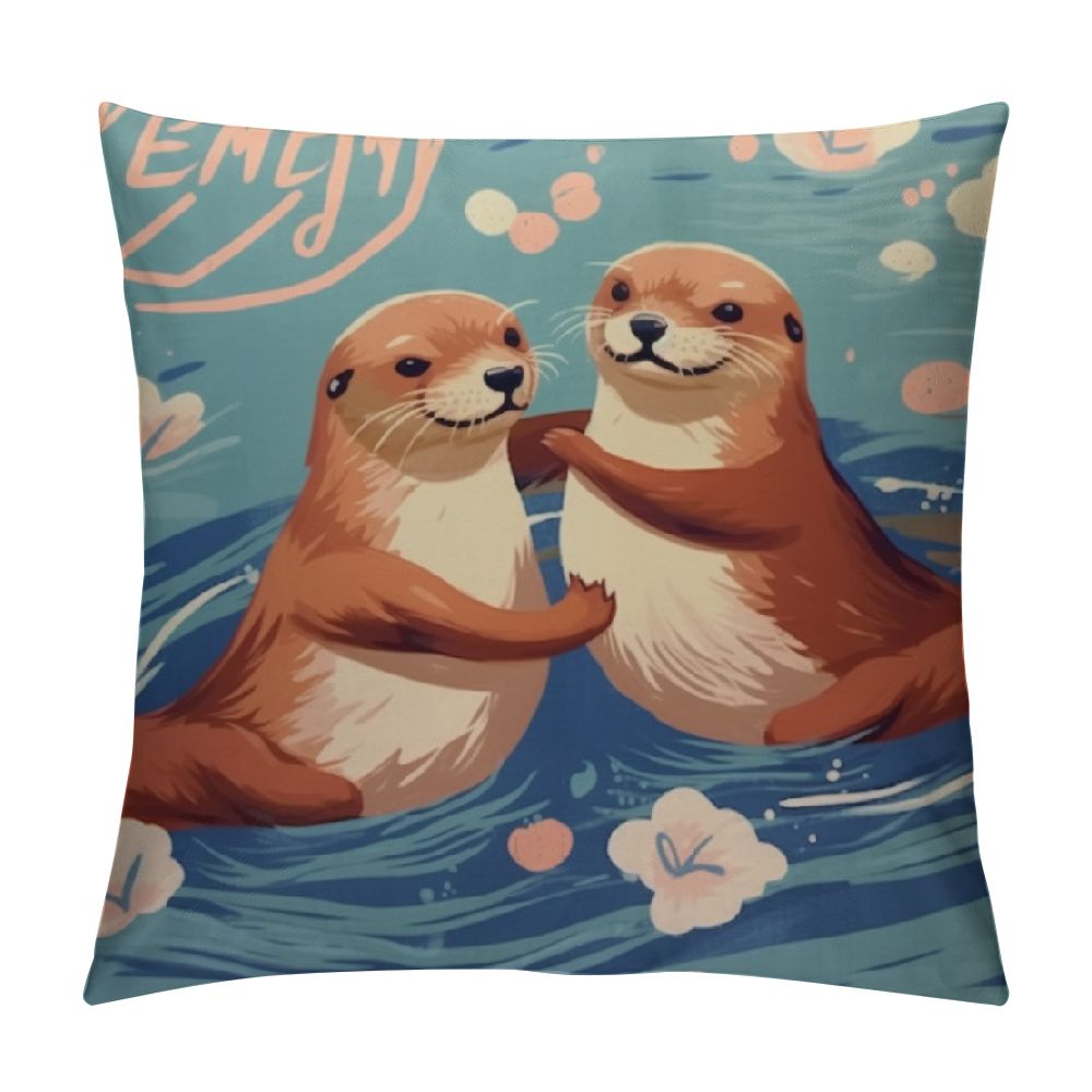 SHERONV Otter Pillow Cover,Decorative Throw Pillow You are My ...