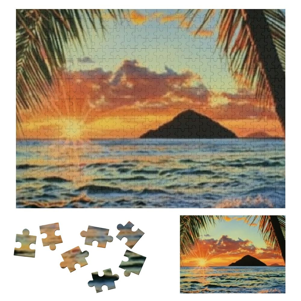 SHERONV Palm Tree Beach Sunset Wooden Jigsaw Puzzle Impossible Wooden ...