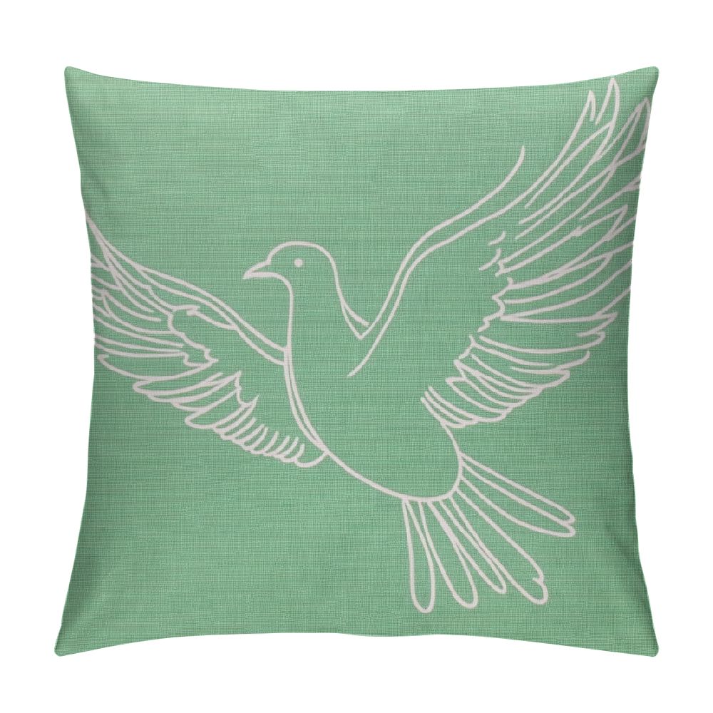 SHERONV Peace Dove Pillow Covers for Green White Bird Olive Branch ...