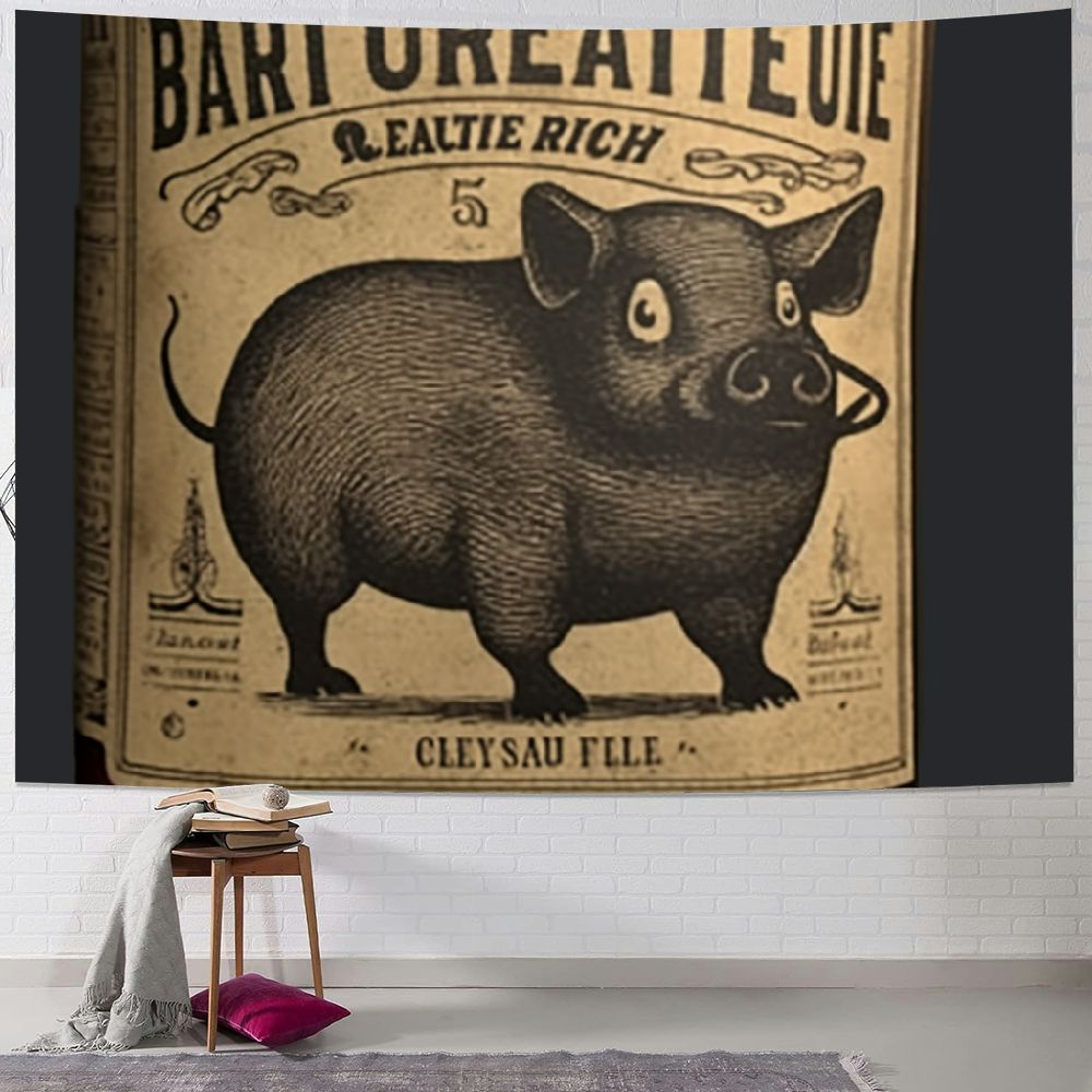 SHERONV Pig Theme Tapestry Wall Hanging Unique Style Home Wall Decor ...