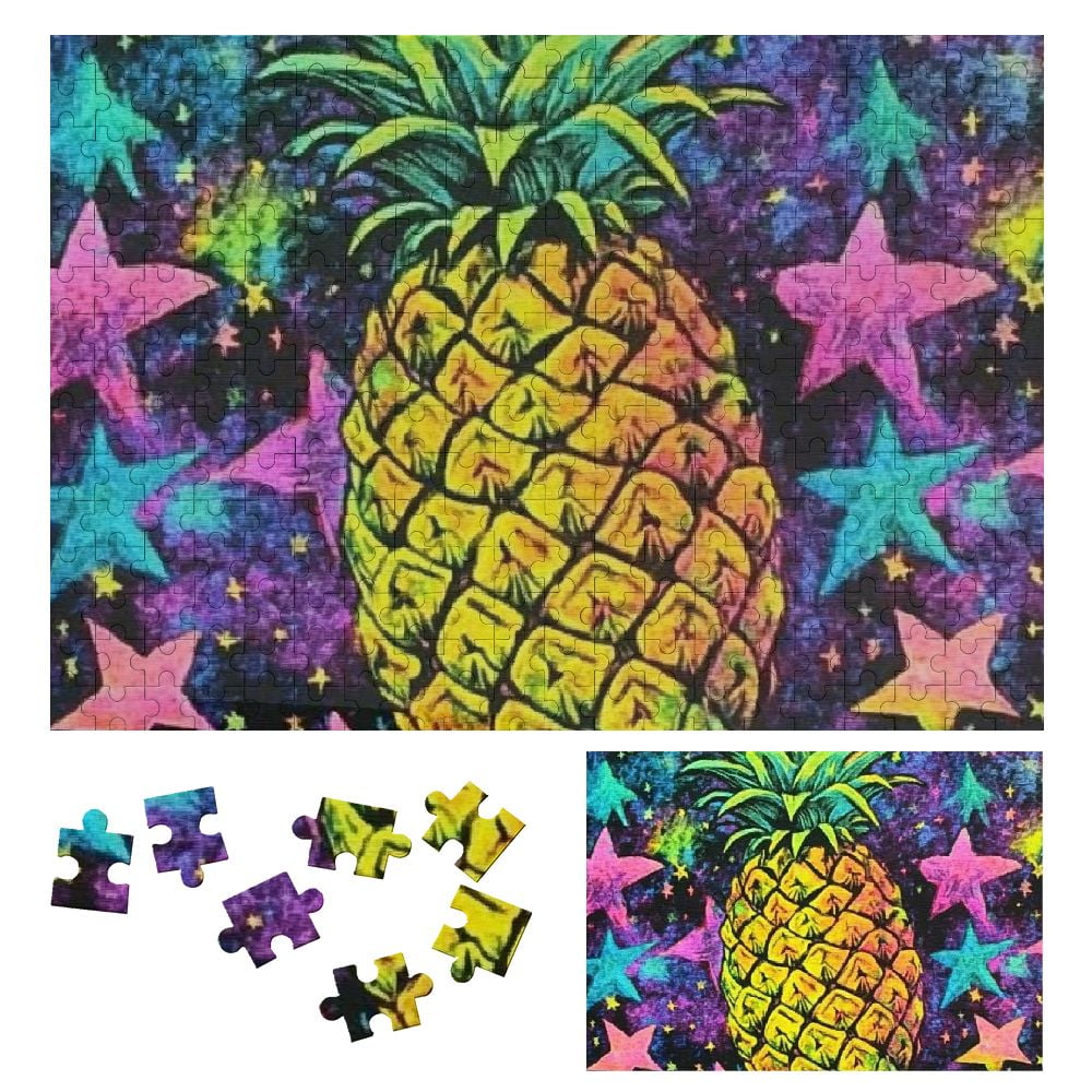 SHERONV Pineapple Stars Rainbow Wooden Jigsaw Puzzle - Family Friends ...