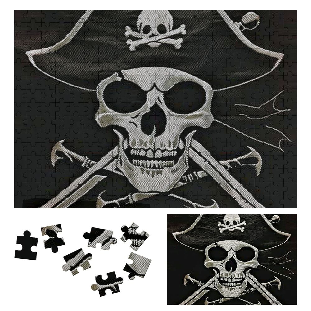 SHERONV Pirate Skull Swords Wooden Jigsaw Puzzle for Adults and Kids ...