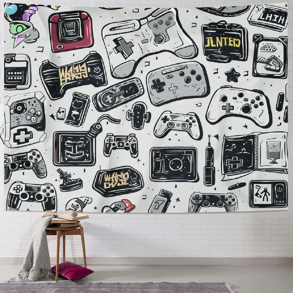 SHERONV Pixel Art Tapestry Wall Hanging Graphic Design Home Decor for ...