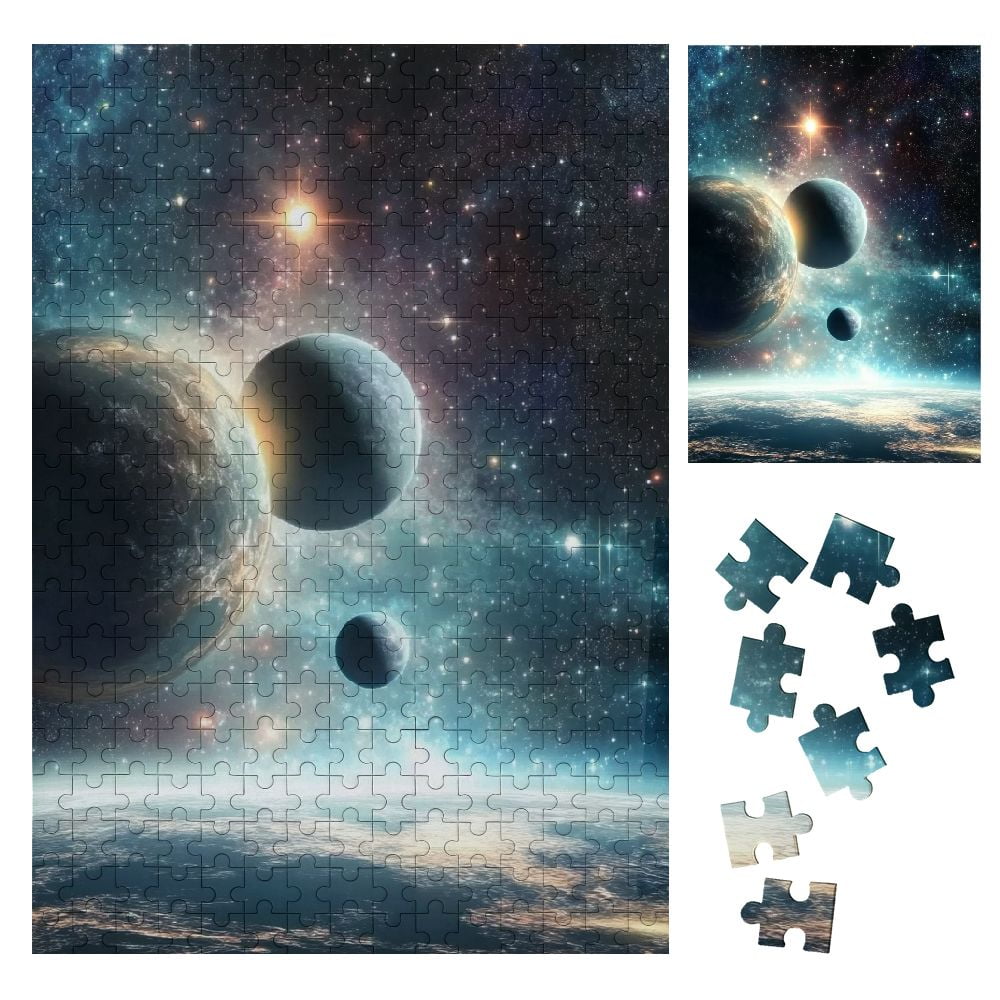 SHERONV Planets Stars Space Wooden Jigsaw Puzzle Vertical Style Eco ...