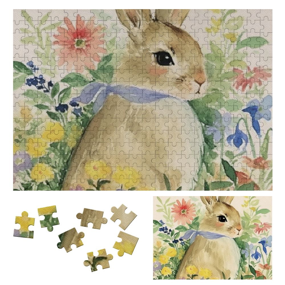 SHERONV Rabbit Flowers Beatrix Potter Wooden Jigsaw Puzzle Challenging ...