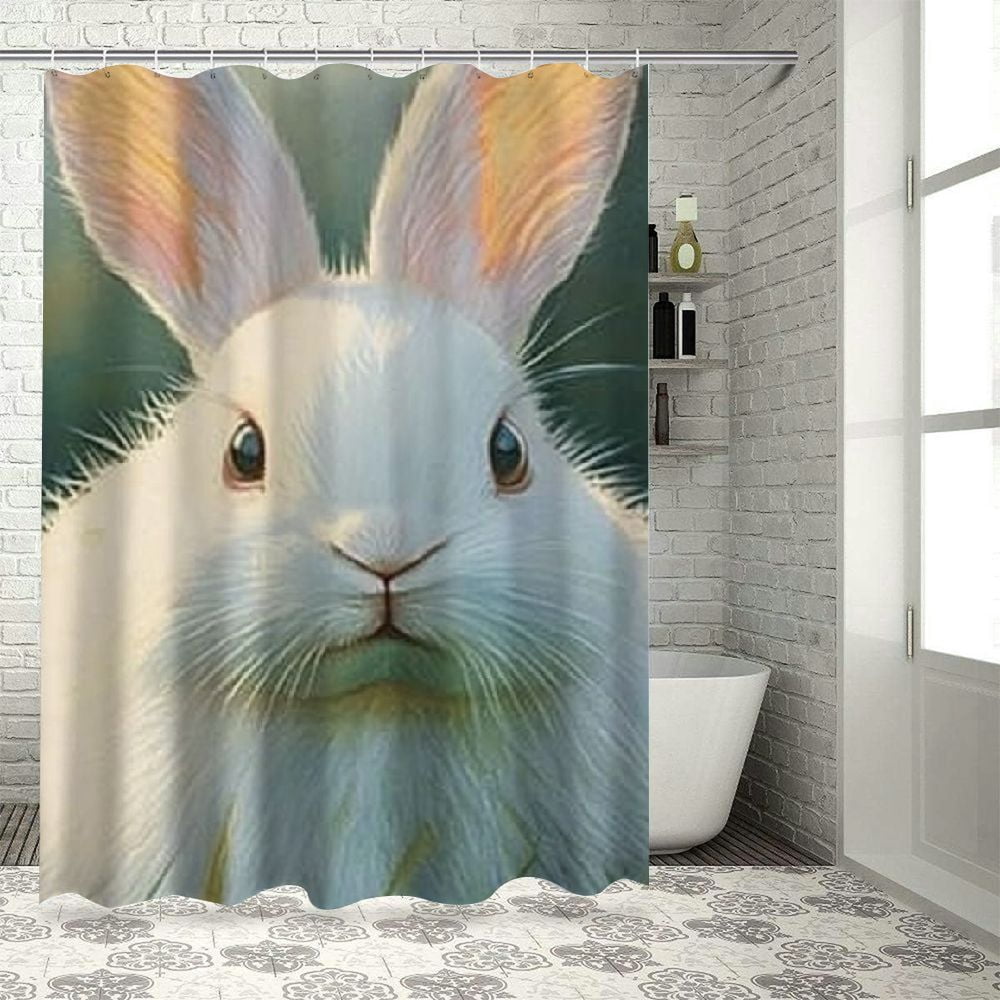 SHERONV Rabbit Grass Sad Shower Curtain for Bathroom Home Bathtubs ...