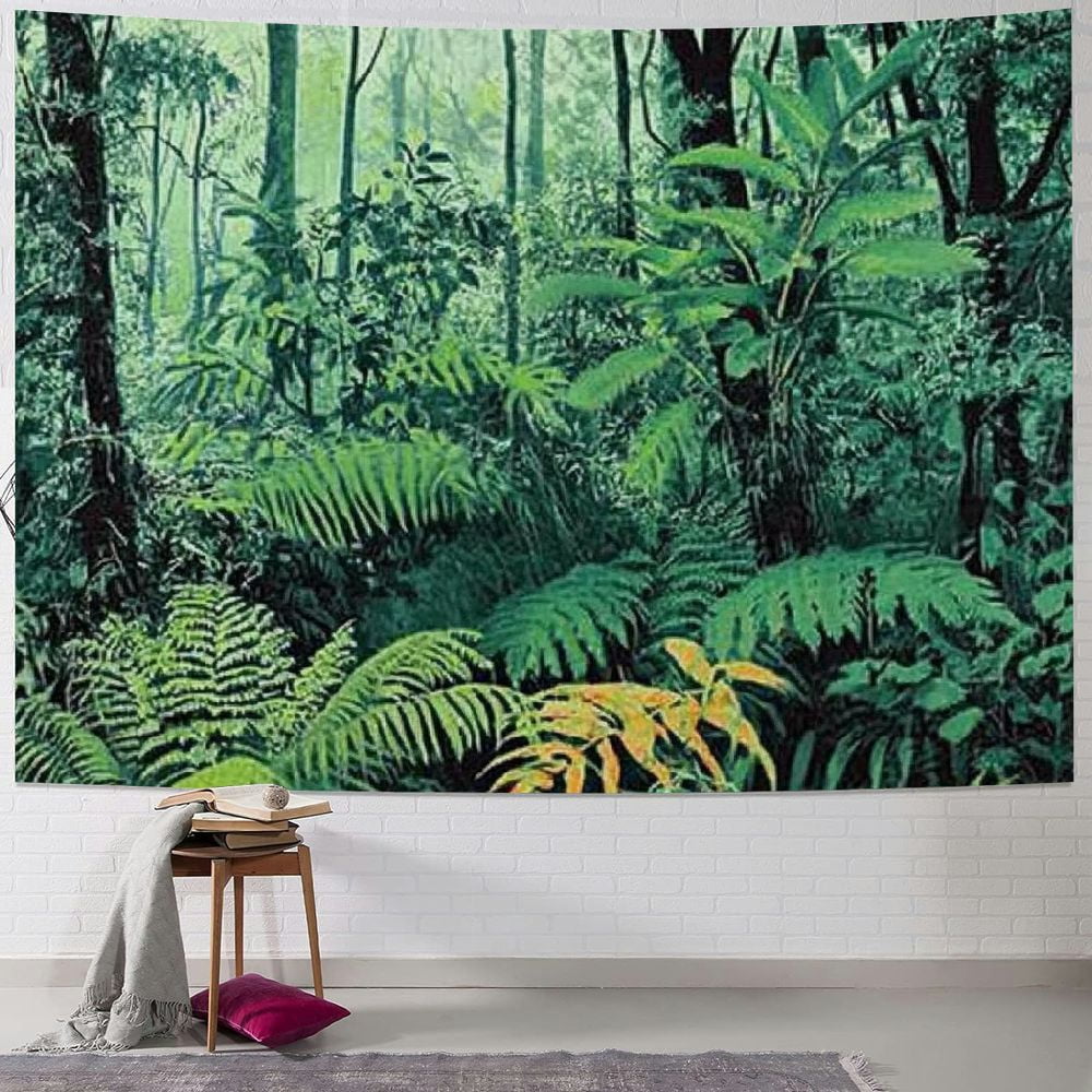 SHERONV Rainforest Tapestry, Palm Trees and Exotic Plants in Tropical ...