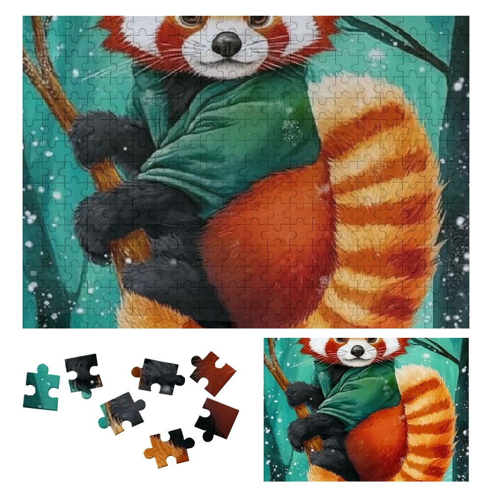 SHERONV Red Panda Wooden Jigsaw Puzzle Horizontal Style Gift for Family ...