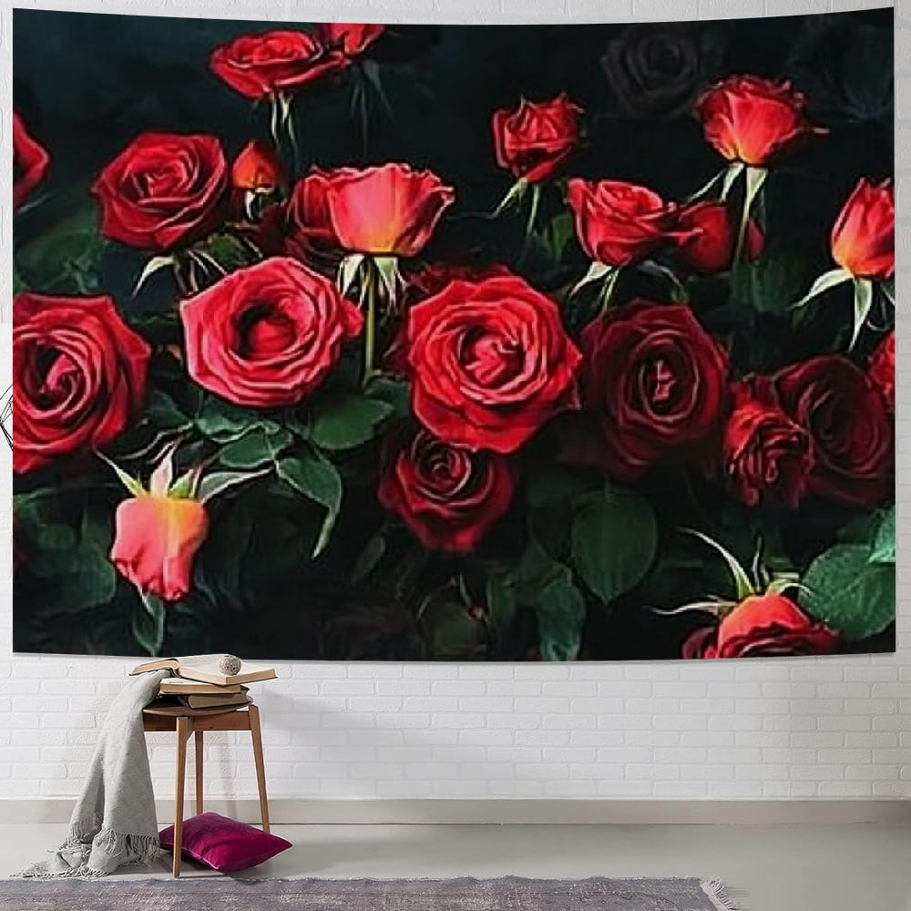 SHERONV Roses Tapestry Wall Hanging Unique Style for Home Wall Decor ...