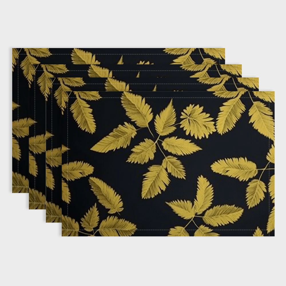 SHERONV Sara Miller London Etched Leaves Navy Placemats | Set of 4 ...