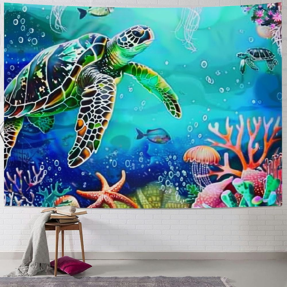 SHERONV Sea Turtle Tapestry for Bedroom Nautical Sea Animal Wall ...