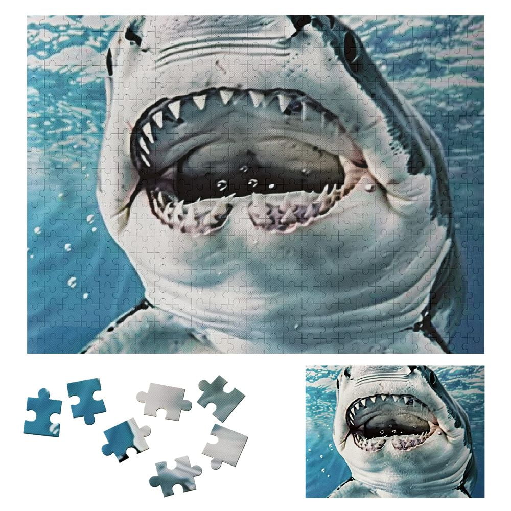 SHERONV Shark Smile Wooden Jigsaw Puzzle for Adults and Kids - Gift for ...
