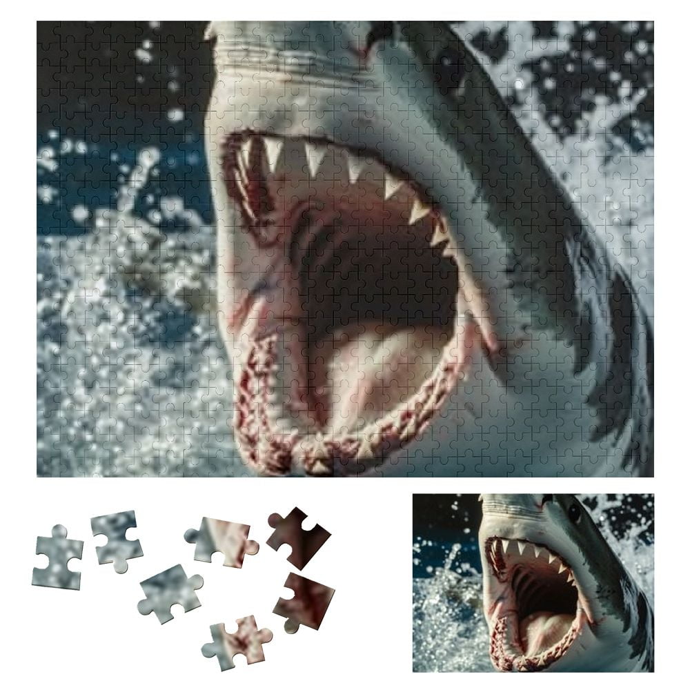 SHERONV Shark Teeth Water Wooden Jigsaw Puzzle Challenging Difficult ...