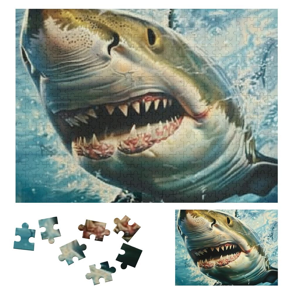 SHERONV Shark Wooden Jigsaw Puzzle Challenging Difficult Wood Puzzles ...