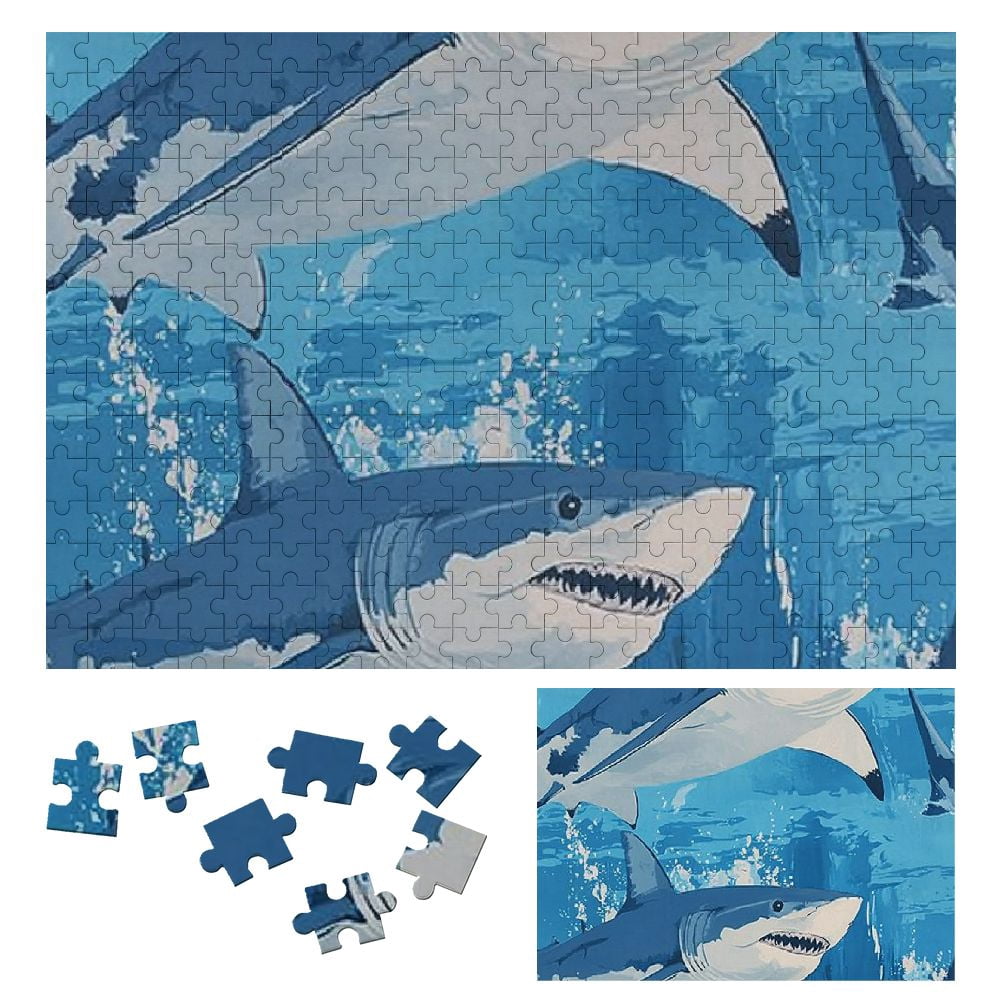 SHERONV Sharks Wooden Jigsaw Puzzle Horizontal Challenging Wood Puzzle ...
