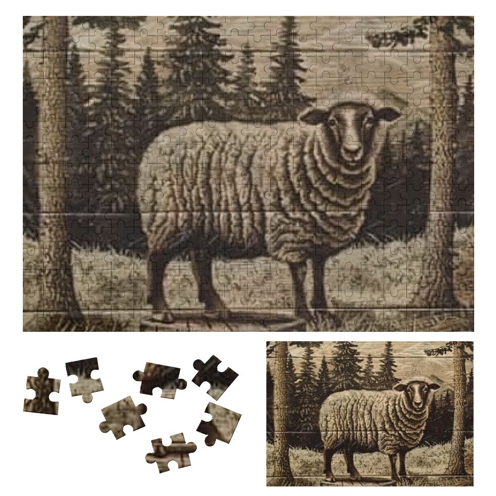 SHERONV Sheep Pine Trees Wooden Jigsaw Puzzle Challenging Difficult ...