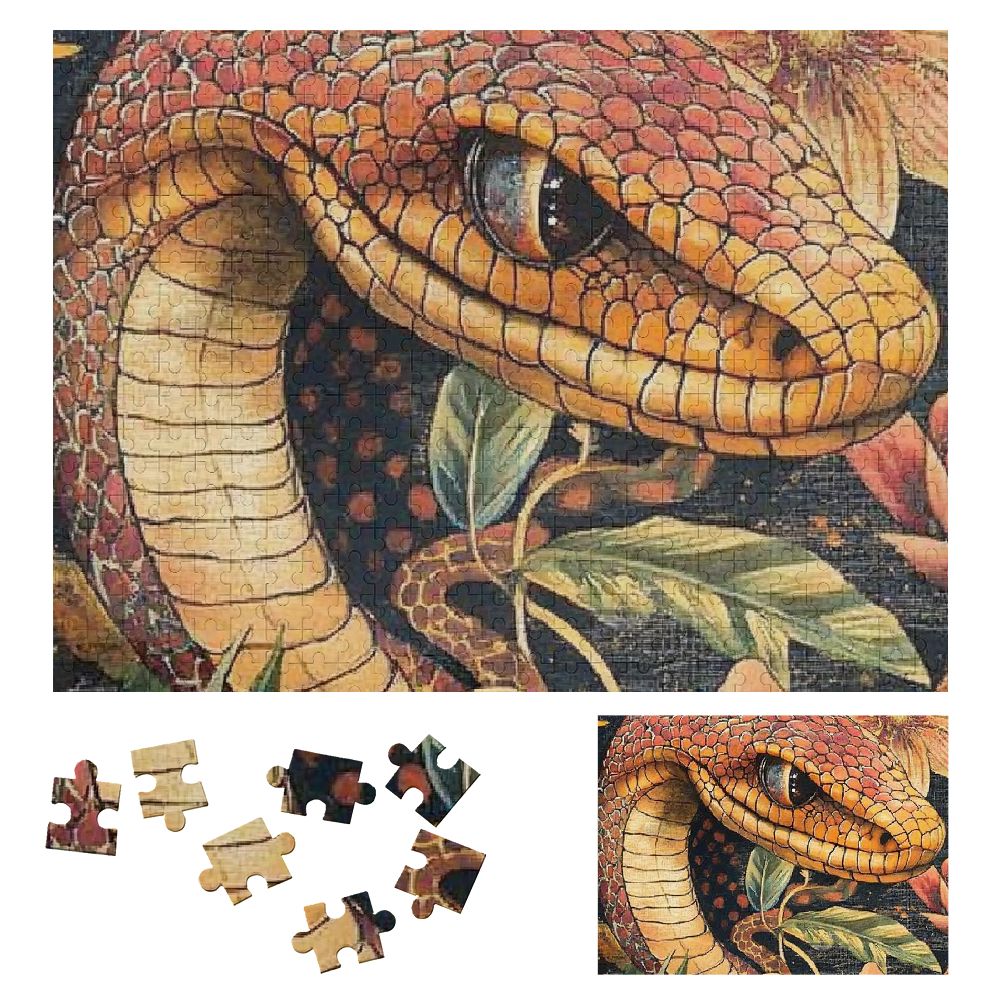 SHERONV Snake Flowers Eye Wooden Jigsaw Puzzle Impossible Wooden ...