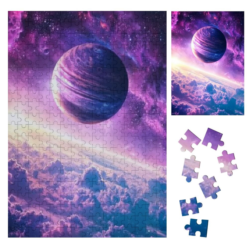 SHERONV Space Planet Clouds Wooden Jigsaw Puzzle Vertical Style Adults ...