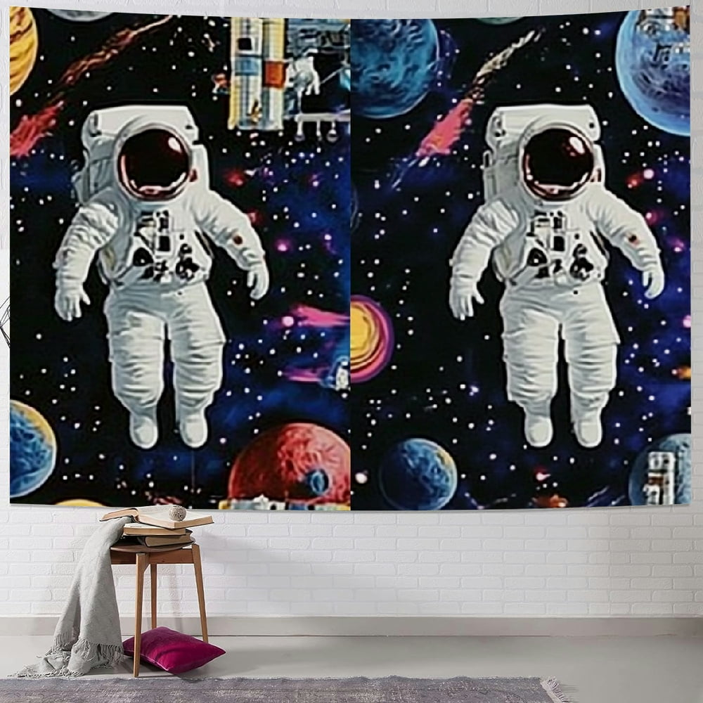 SHERONV Space Station Astronauts Planets Tapestry Wall Hanging Unique ...