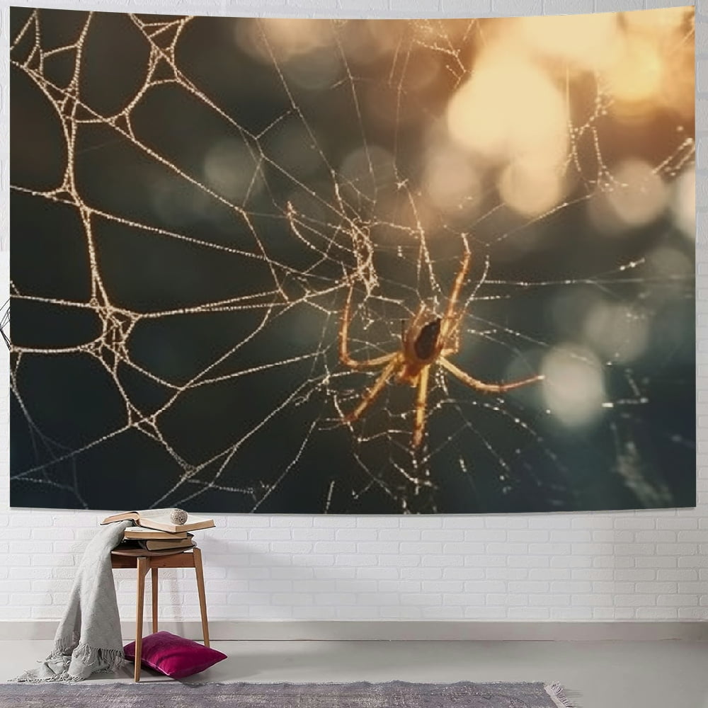 SHERONV Spider Web Tapestry Wall Hanging Unique Style Graphic ...