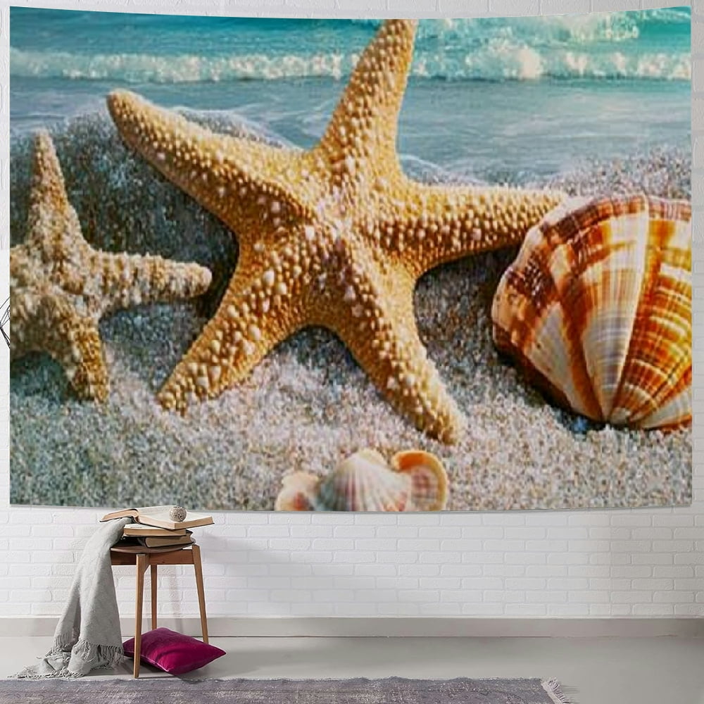 SHERONV Starfish Seashells Beach Tapestry Wall Hanging Unique Style ...