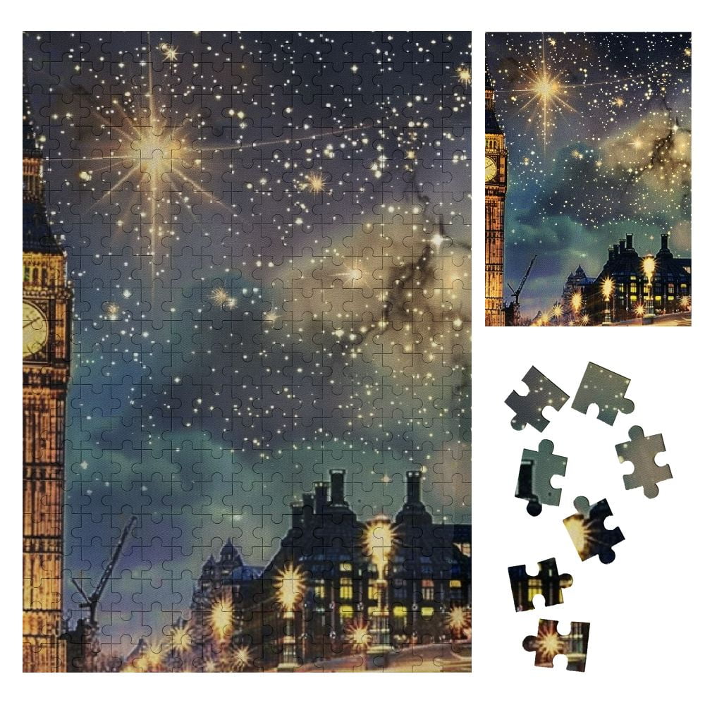 SHERONV Stars Wooden Jigsaw Puzzle Vertical Style Creative Brain Teaser ...