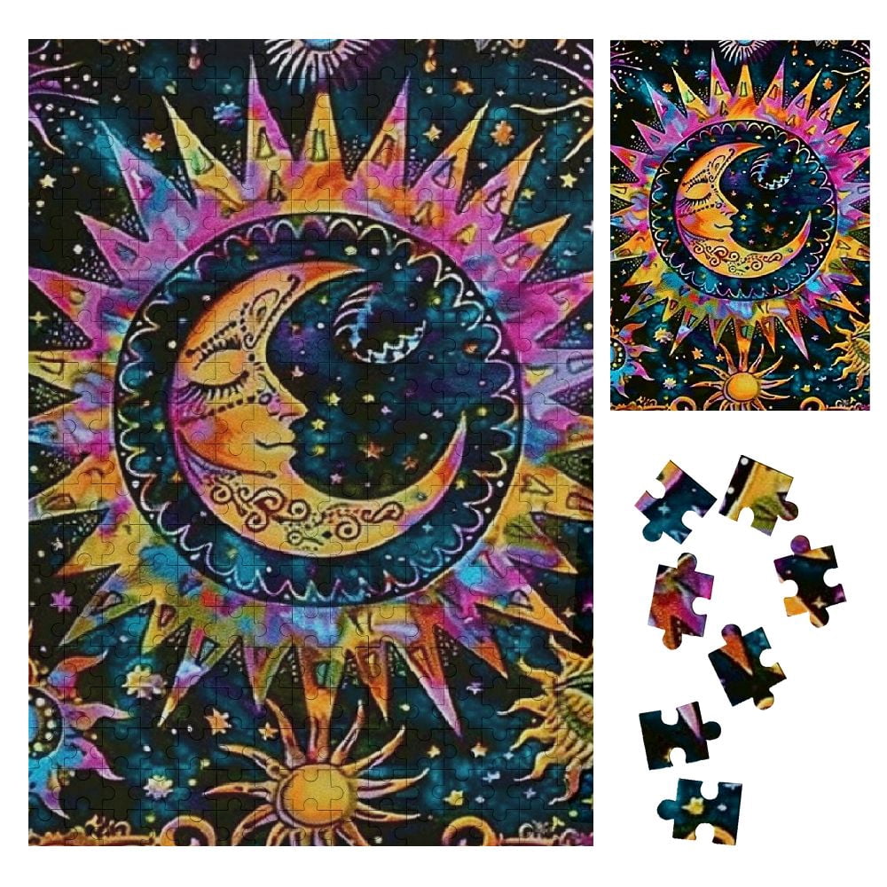 SHERONV Sun Moon Stars Wooden Jigsaw Puzzle Vertical Style Family ...