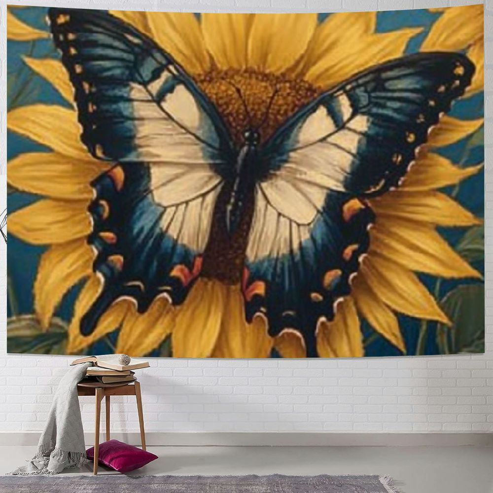SHERONV Sunflower Tapestry Wall Hanging Unique Style Graphic Tapestries ...