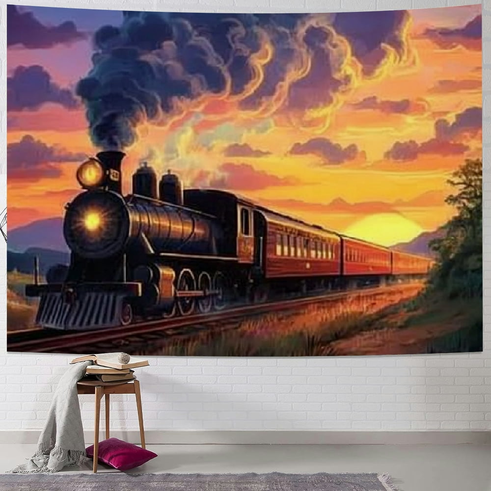 SHERONV Sunset Tapestry Wall Hanging Unique Style Graphic Tapestries ...