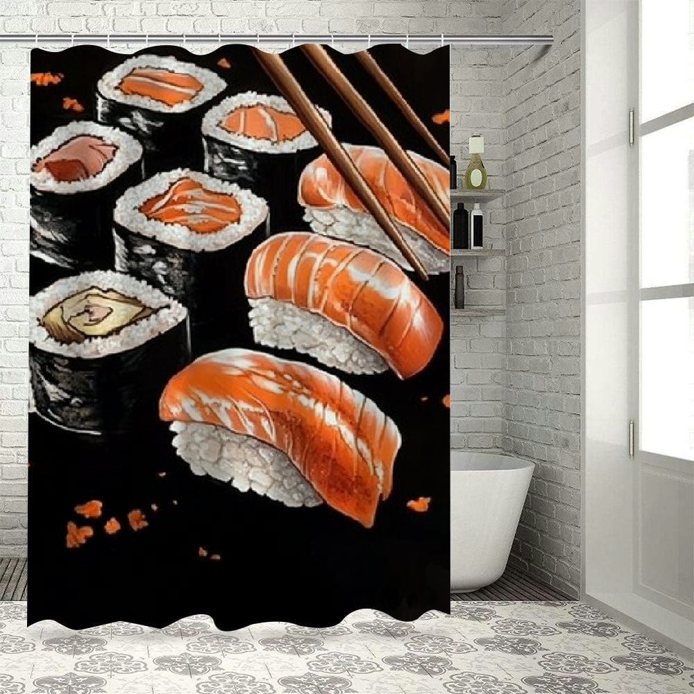 SHERONV Sushi Chopsticks Bathroom Decor Set with Hooks, Colorful ...